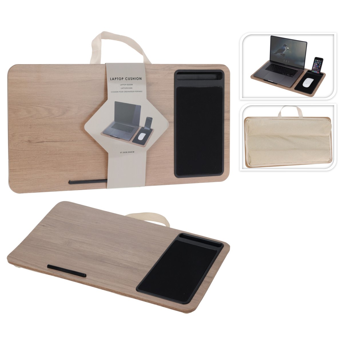 Podložka na notebook HARRIS prírodná/čierna | Sconto