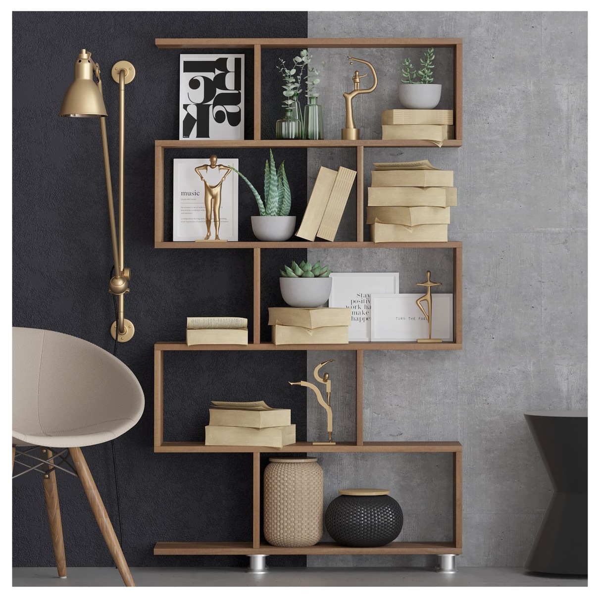 Regál NILUFER orech | Sconto