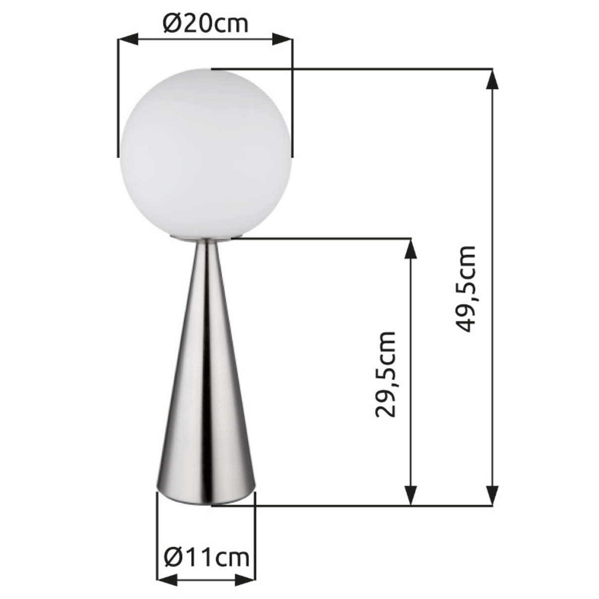 Stolná lampa PINAPL strieborná | Sconto