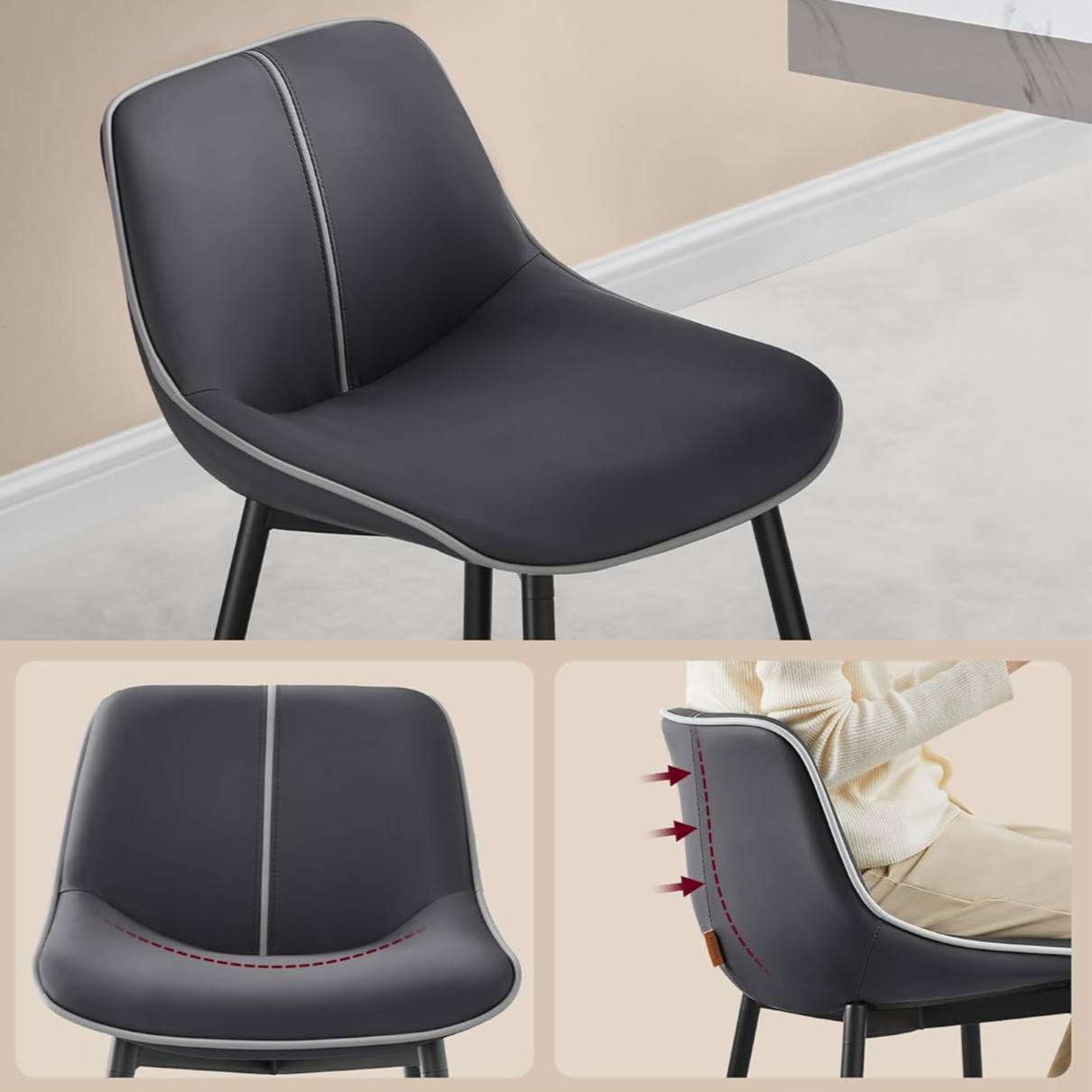 Barová stolička RUNDUM čierna, sada 2 ks | Sconto